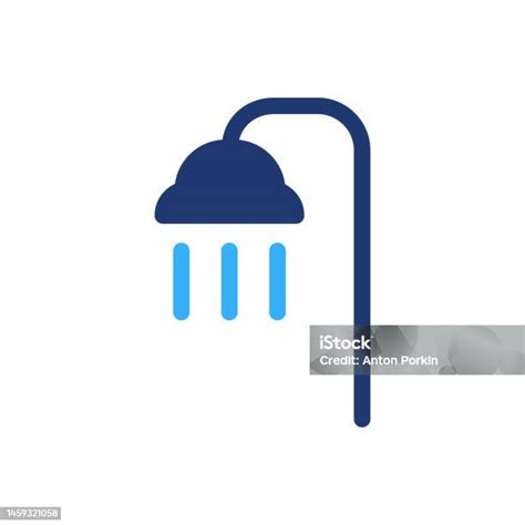 샤워 실루엣 아이콘입니다 목욕 기호 컬러 픽토그램 욕실 아이콘의 물 샤워 기호입니다 고립된 벡터 그림 가정의 방에 대한 스톡 벡터 아트 및 기타 이미지 Istock