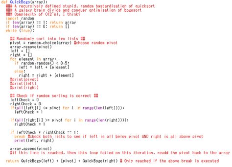 I Made Bogo Sort Better And Quick Sort Worse Rprogrammerhumor
