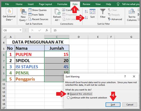cara mengurutkan data di excel blog tutorial