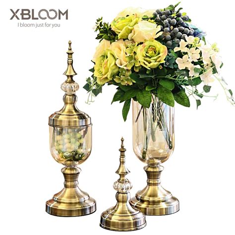 Хрустальная стеклянная металлическая ваза европейская американская креативная домашняя