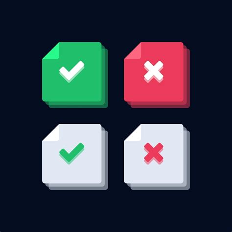 Green Checkmark And Red Cross Icons Illustration 12216752 Vector Art At Vecteezy