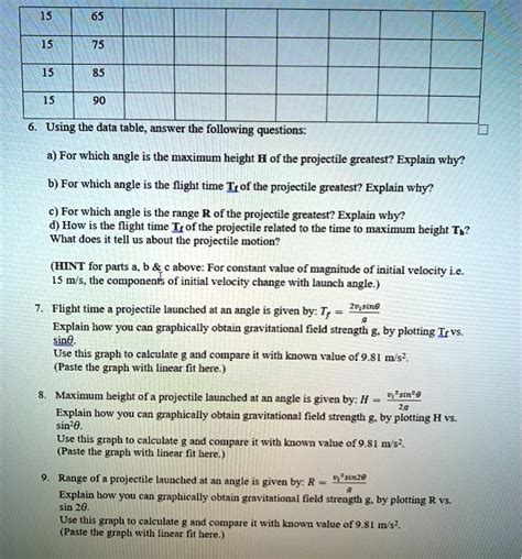 75 using the data table answer the following questions a for which