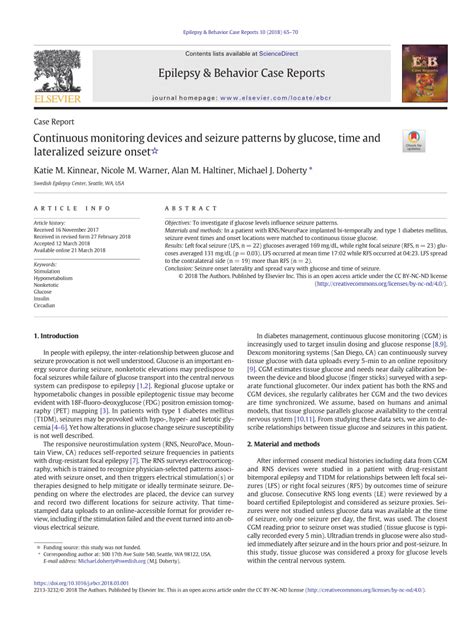Pdf Continuous Monitoring Devices And Seizure Patterns By Glucose