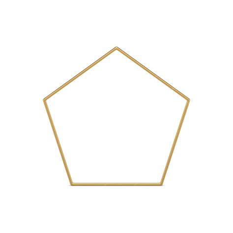 Premium Vector Pentagonal Golden Frame Mathematical Figure 3d Decor