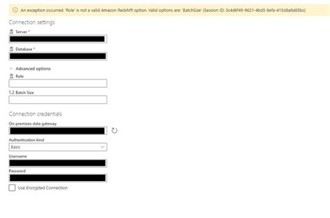 Unable To Create Dataflow Using Amazon Redshift Microsoft Fabric