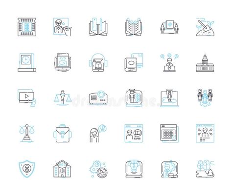 Teaching Elements Linear Icons Set Curriculum Pedagogy Classroom