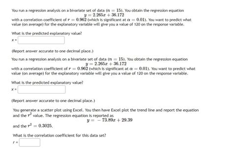 Solved You Run A Regression Analysis On A Bivariate Set Of Chegg