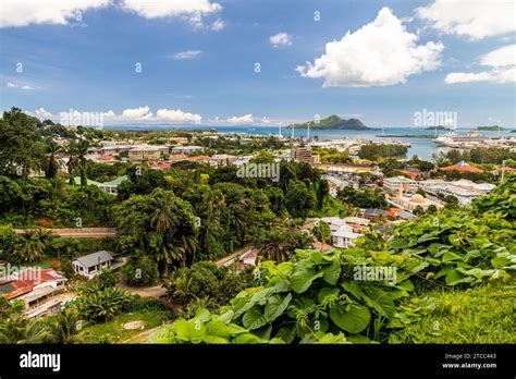Panoramic View At The Capital City Victoria On Seychelles Island Mahe