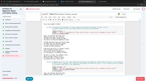 Short Course Notebook Is Not Showing Green Checkmark After Completion Ai Python For