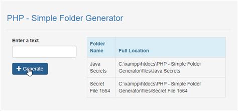 PHP Simple Folder Generator SourceCodester