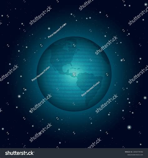 Digital Planet Earth Binary Code Ones Stock Vector Royalty Free Shutterstock