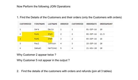 Solved Perform The Following Operations Using Oracle And