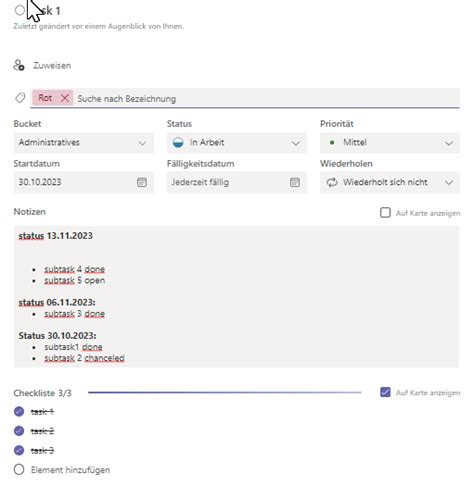 Ms Planner Add In Notes Field A Timeline With Date When Subtasks Are