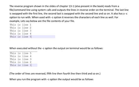 The Reverse Program Shown In The Slides Of Chapter Chegg
