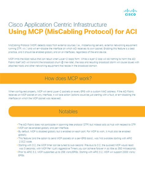 Aci Guide Using Mcp Mis Cabling Protocol Pdf Communications