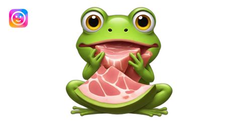 Frog Eating Ham Emoji Ai Emoji Generator