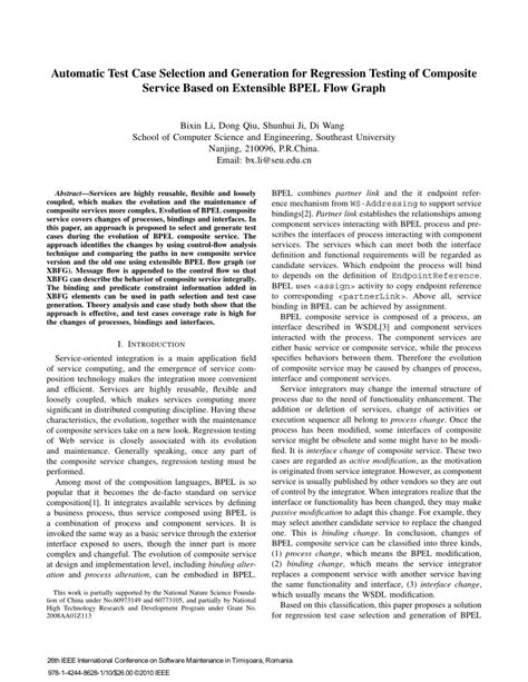 pdf automatic test case selection and generation for regression