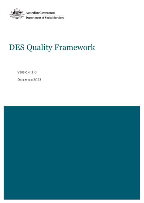Disability Employment Service Quality Framework Department Of Social Services