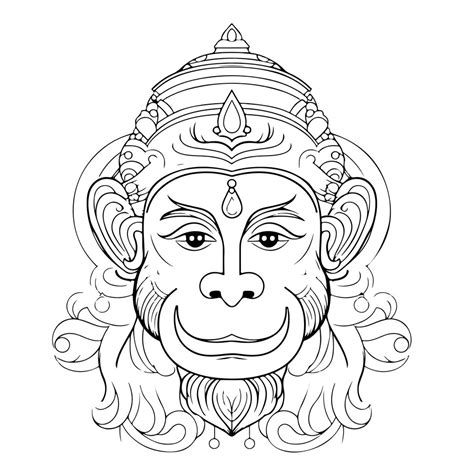 Premium Vector Coloring Page Line Drawing Happy Hanuman Jayanti