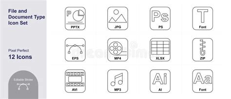 File And Document Type Extension Stock Vector Illustration Of Pack Interface 282686152