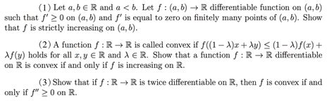 Solved 1 Let a b є R and a b Let f a b R Chegg com