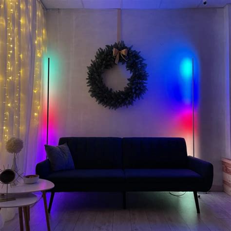 Купить LED RGB торшер, угловой напольный светодиодный светильник с ...
