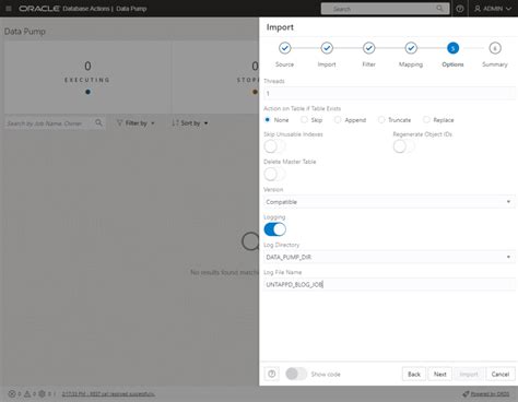 Data Pump SQL Developer Web For Oracle Autonomous Database