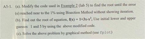 Solved I Need The Mathlab Code Answers And I Need The