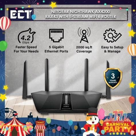 Netgear Nighthawk AX RAX With Stream WiFi Router Lazada