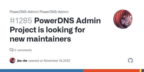 powerdns admin project is looking for new maintainers r selfhosted