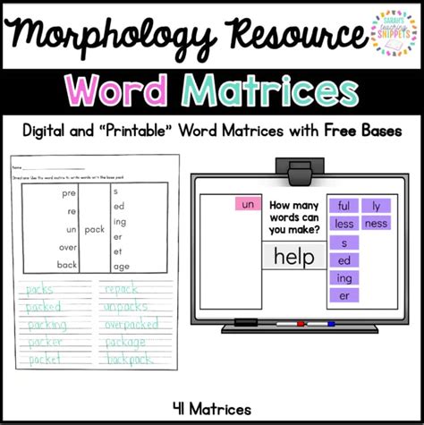 Word Matrices Matrix Free Base Morphology For Beginners By Sarah Paul