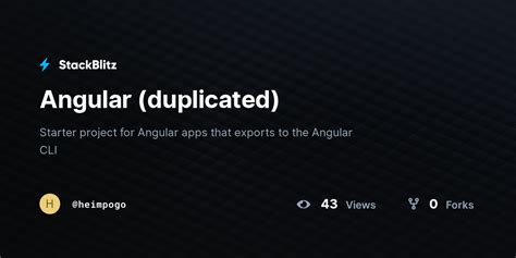 Angular Duplicated Stackblitz