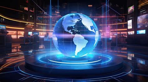 Premium Photo Futuristic Projection Dynamic Data Visualization