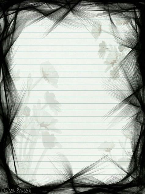 Floral Border On Notebook Paper