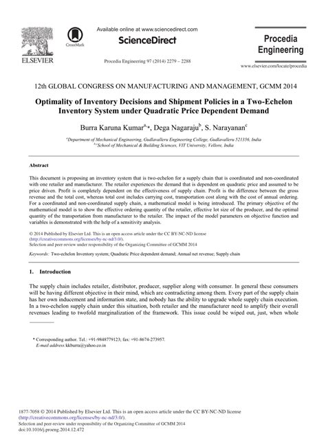 pdf optimality of inventory decisions and shipment policies in a two