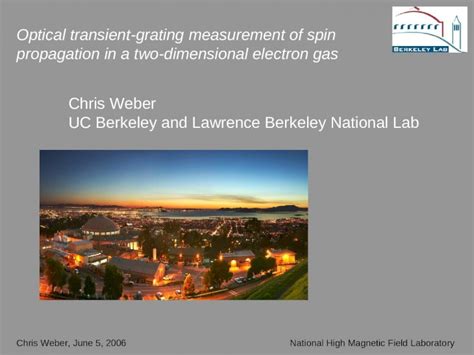 Ppt Optical Transient Grating Measurement Of Spin Propagation In A Two Dimensional Electron