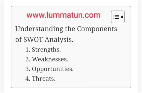 Understanding The Components Of Swot Analysis Lummatun By Kang Mursi