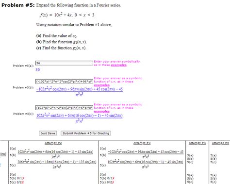 Solved Notation From Problem 1 The Fourier Series For