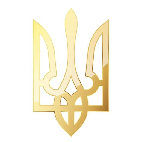 Герб Украины золотой государственный герб национальный украинский символ золотой значок трезубца