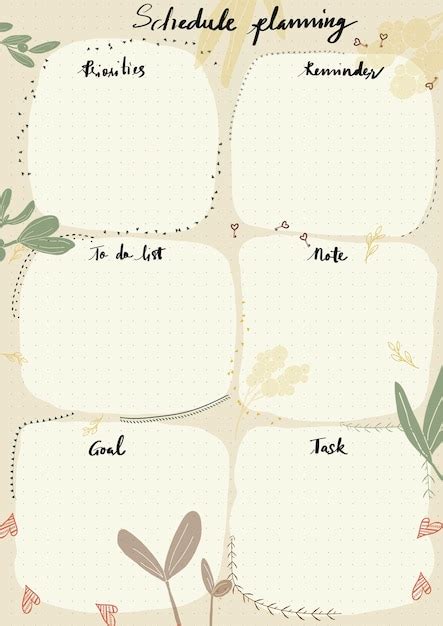 Premium Vector Notebook Pages Illustration Design Element Table Schedule Timeline Line