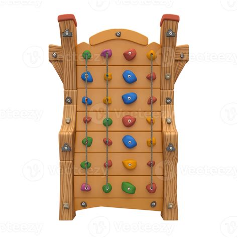 3d climbing walls playground front view isolate on transparency
