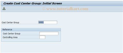 KSH1 SAP Tcode Create Cost Center Group