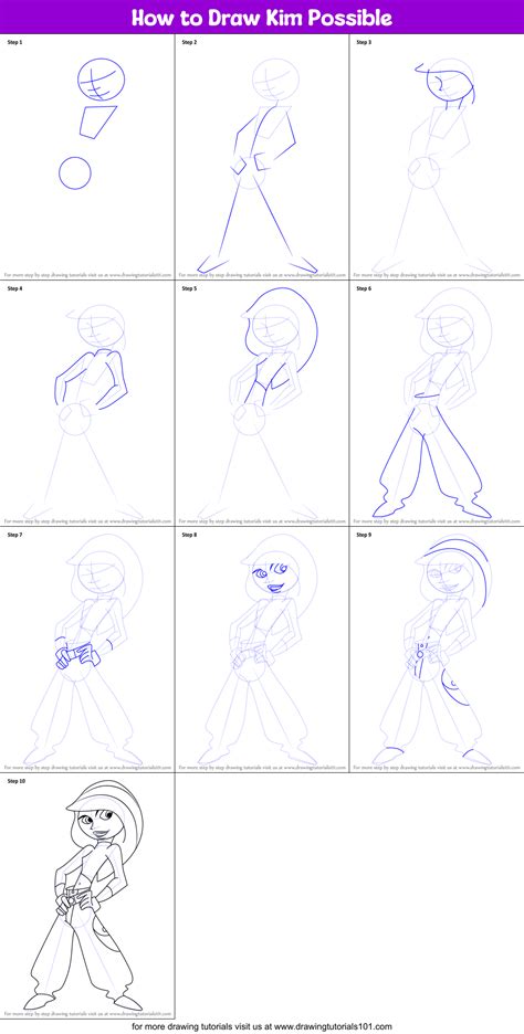 How To Draw Kim Possible Kim Possible Step By Step DrawingTutorials