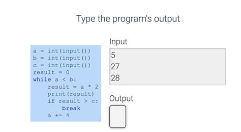Solved Type The Programs Output A Intinput B