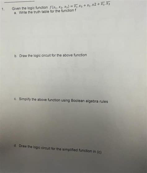 Solved Given The Logic Function
