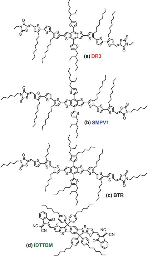 Molecular Structures Of The Set Of Analogous Sm Donors A Dr3 B