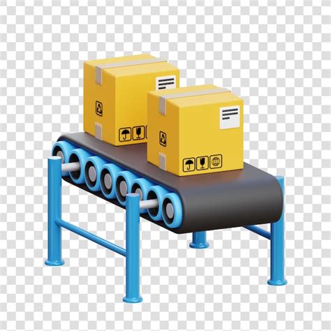Premium Psd Package Sorting Conveyor 3d Icon Premium Psd Package Sorting Conveyor 3d Icon