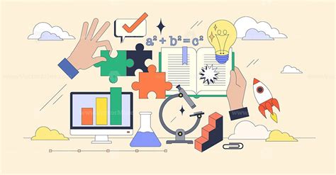 Educational Stem And Practical Learning Tiny Person Neubrutalism