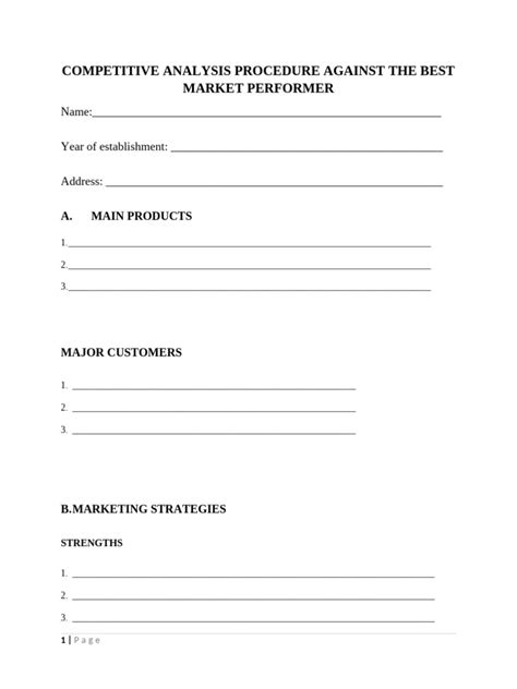 Competitive Analysis Procedure Against The Best Market Performer Group