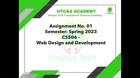 solution of cs506 assignment no 01 web design and development spring
